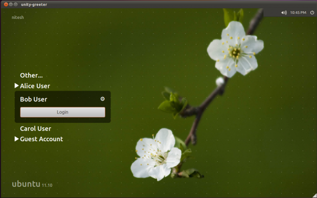 Ubuntu 11.10 的新登录界面：LightDM Greeter Theme | 我是菜鸟